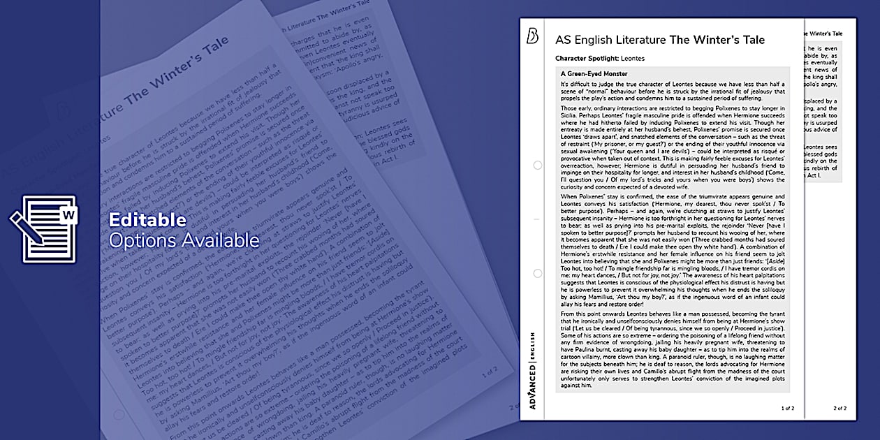 The Winter’s Tale Leontes | Character Spotlight - Twinkl