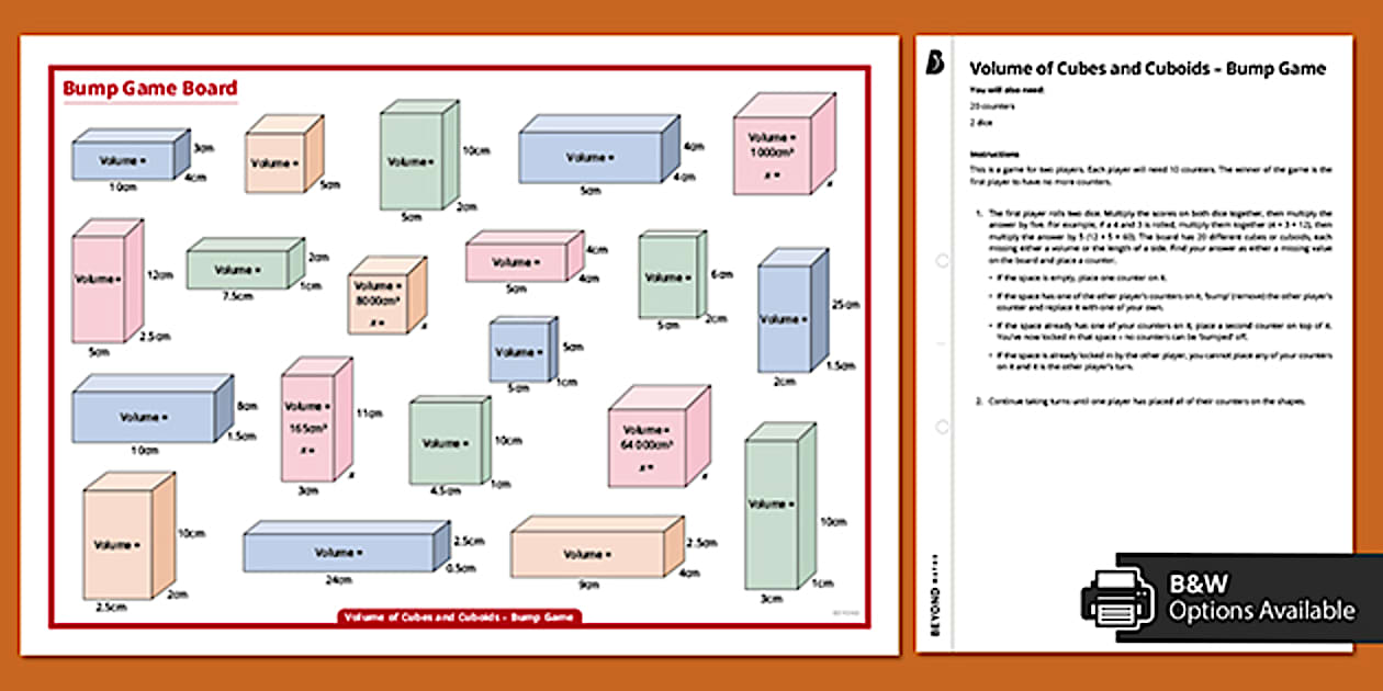 👉 Volume of Cubes and Cuboids - Bump Game | KS3 Maths