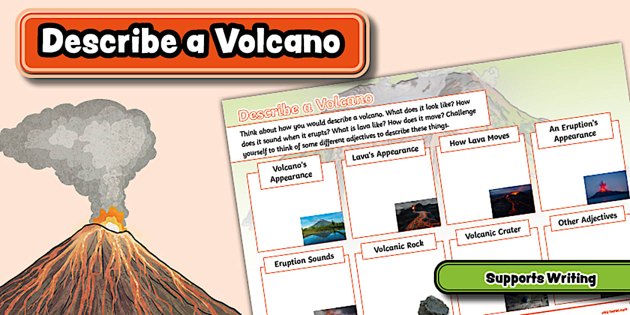 Volcano Adjectives Worksheet - KS2