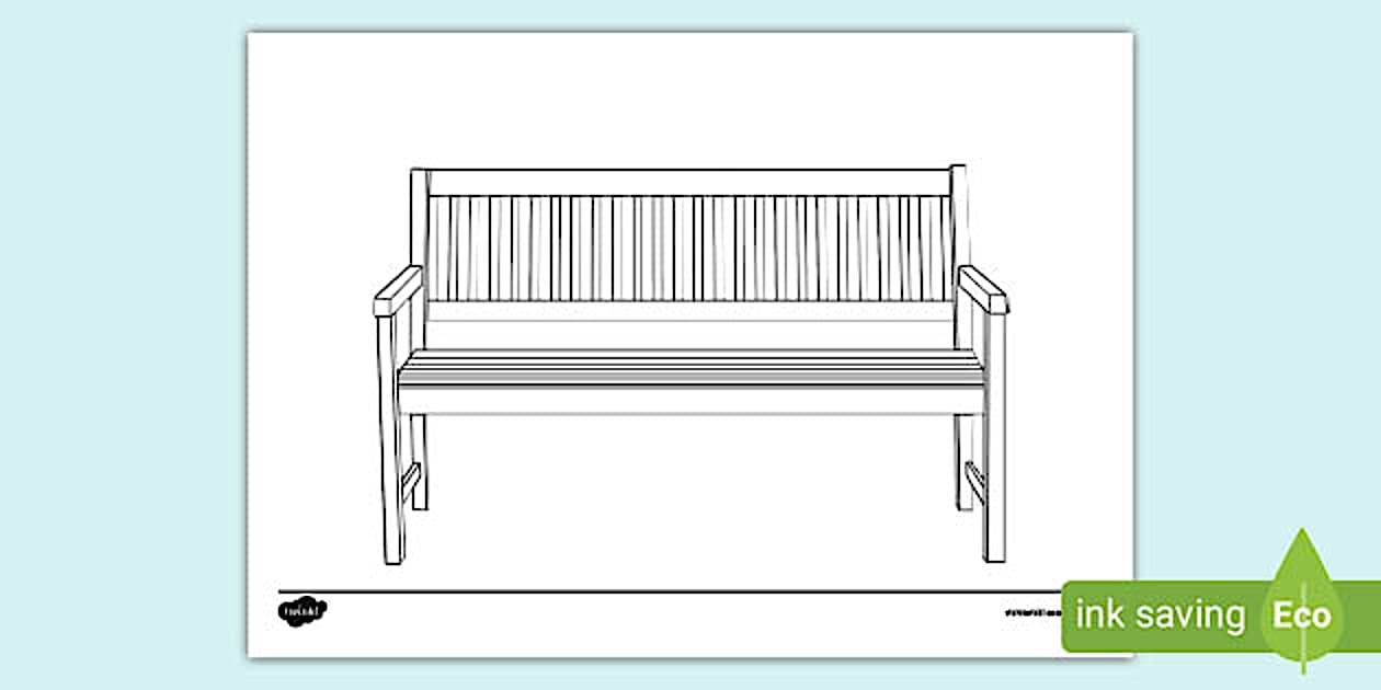 Bench Template Colouring (teacher made) - Twinkl