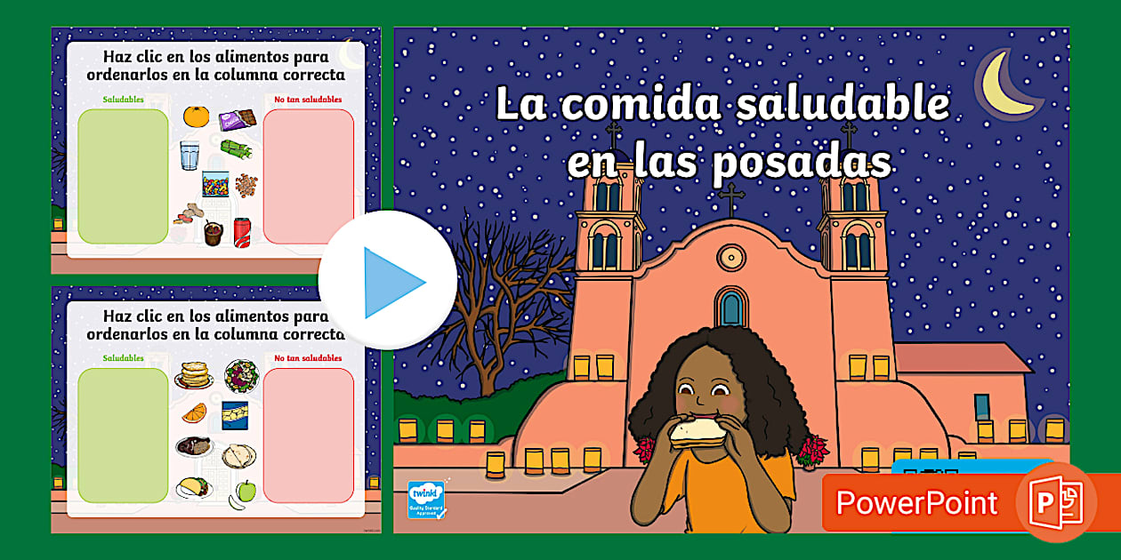 PowerPoint: La comida saludable en las posadas - Twinkl