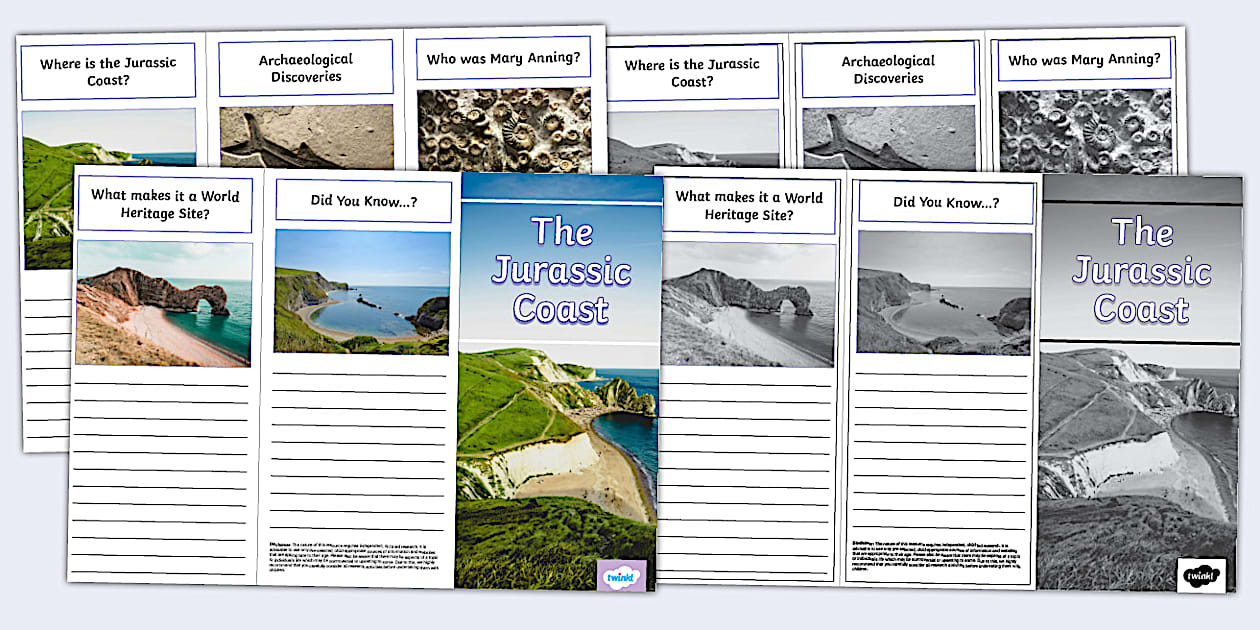 Jurassic Coast Leaflet Template (teacher made) - Twinkl