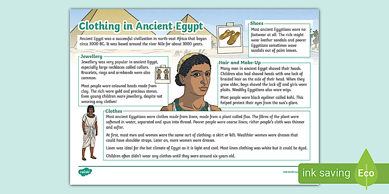 KS2 Ancient Egyptian Clothing Fact File - Twinkl