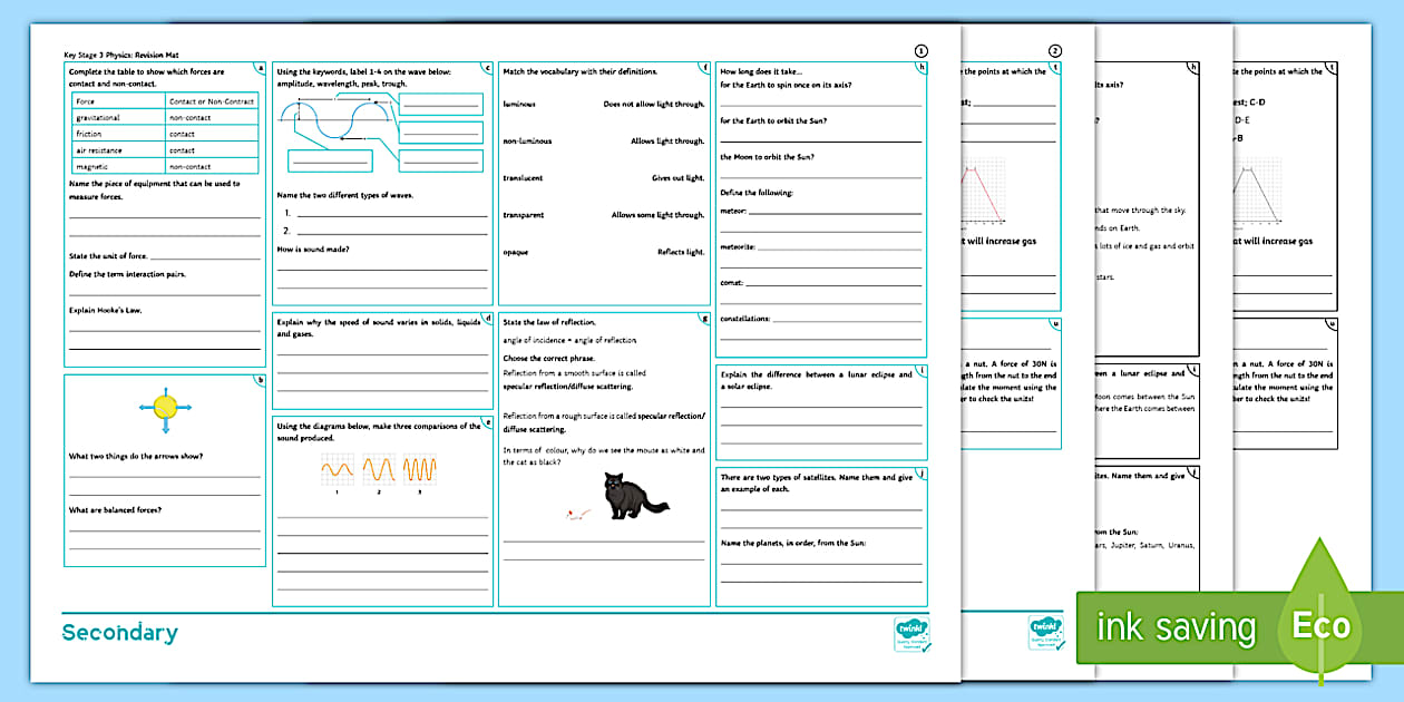 Year 8 Physics Revision | Activity Mat | Beyond - Twinkl
