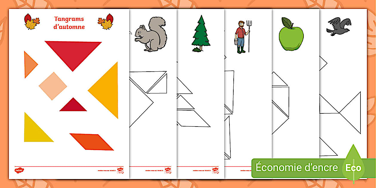 Tangrams d'automne (Hecho por educadores) - Twinkl