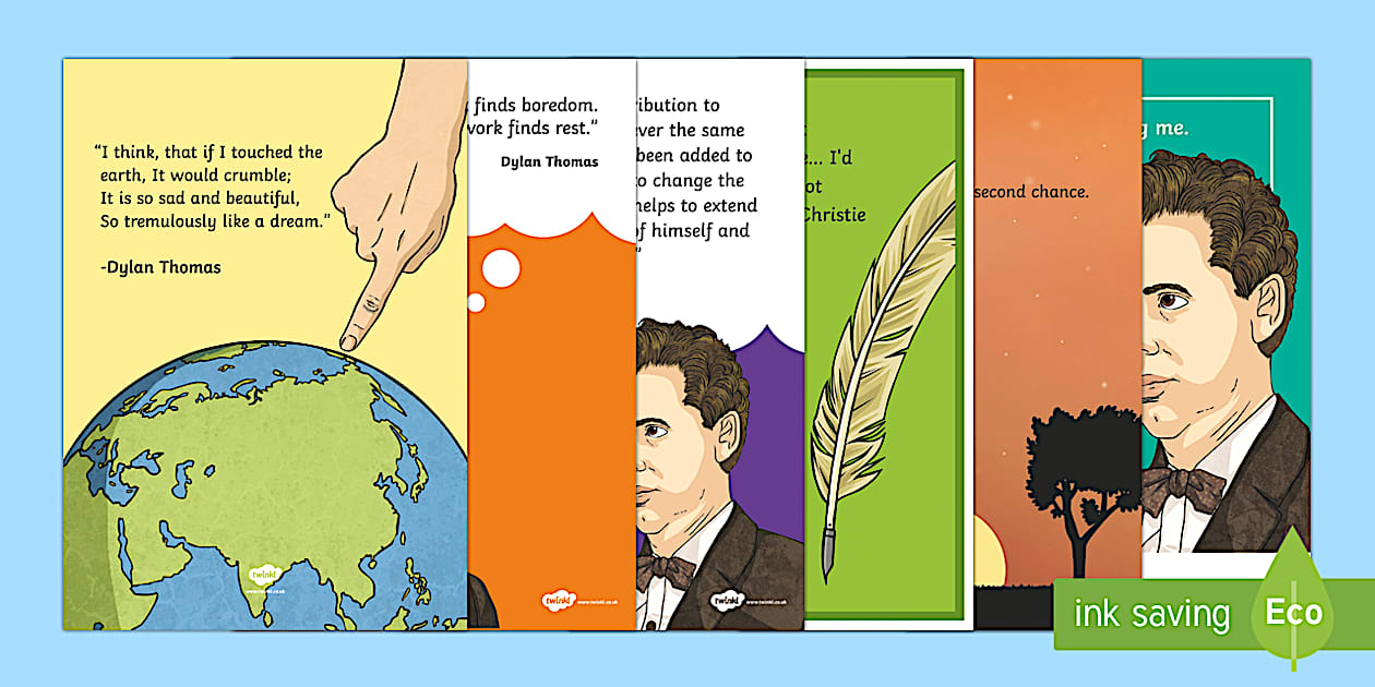 Historical Figures of Wales: Dylan Thomas Quotes Card Pack