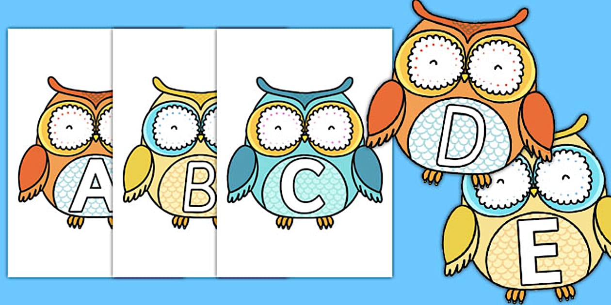 A-Z Alphabet on Cute Owls (Teacher-Made) - Twinkl