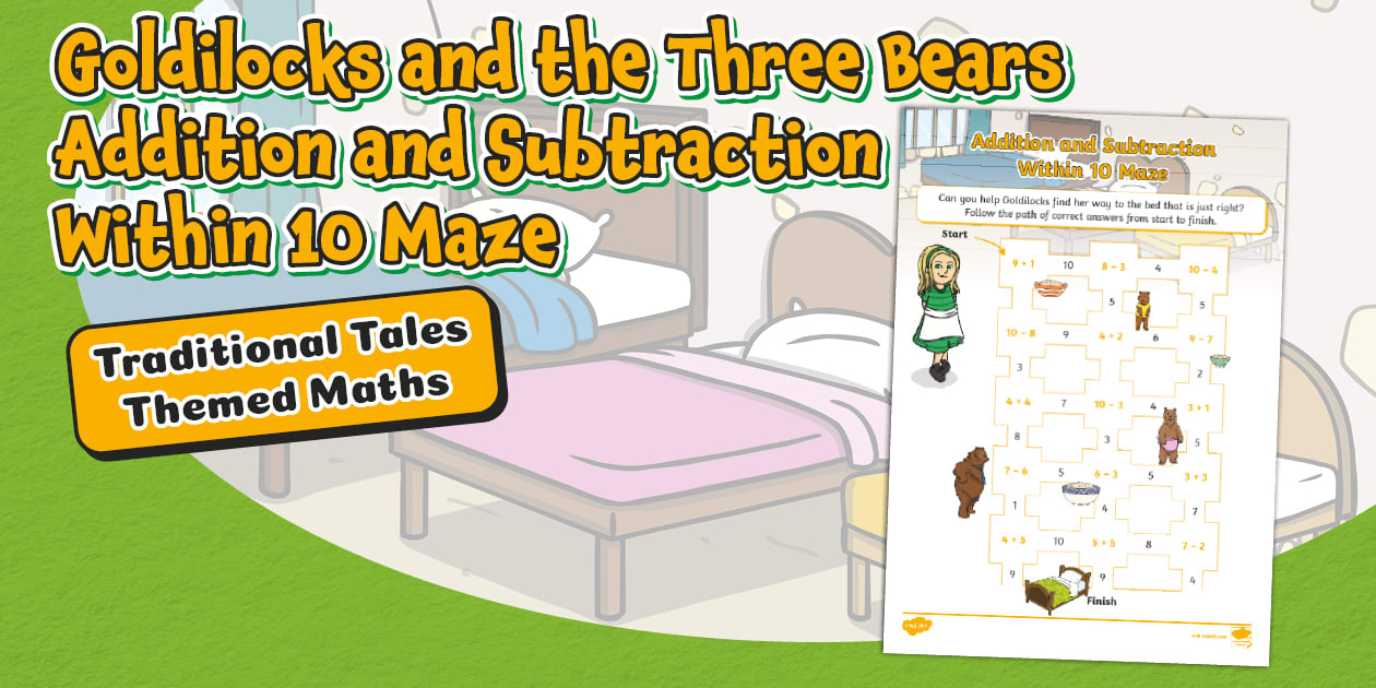 👉 Goldilocks and the Three Bears Addition and Subtraction Maze