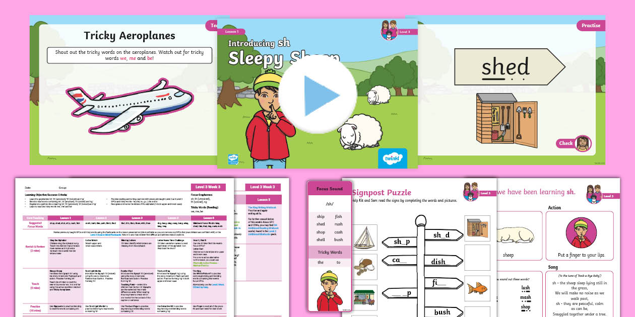 'sh' Phonics Lesson Pack - Level 3 Week 3 Lesson 1 - Twinkl