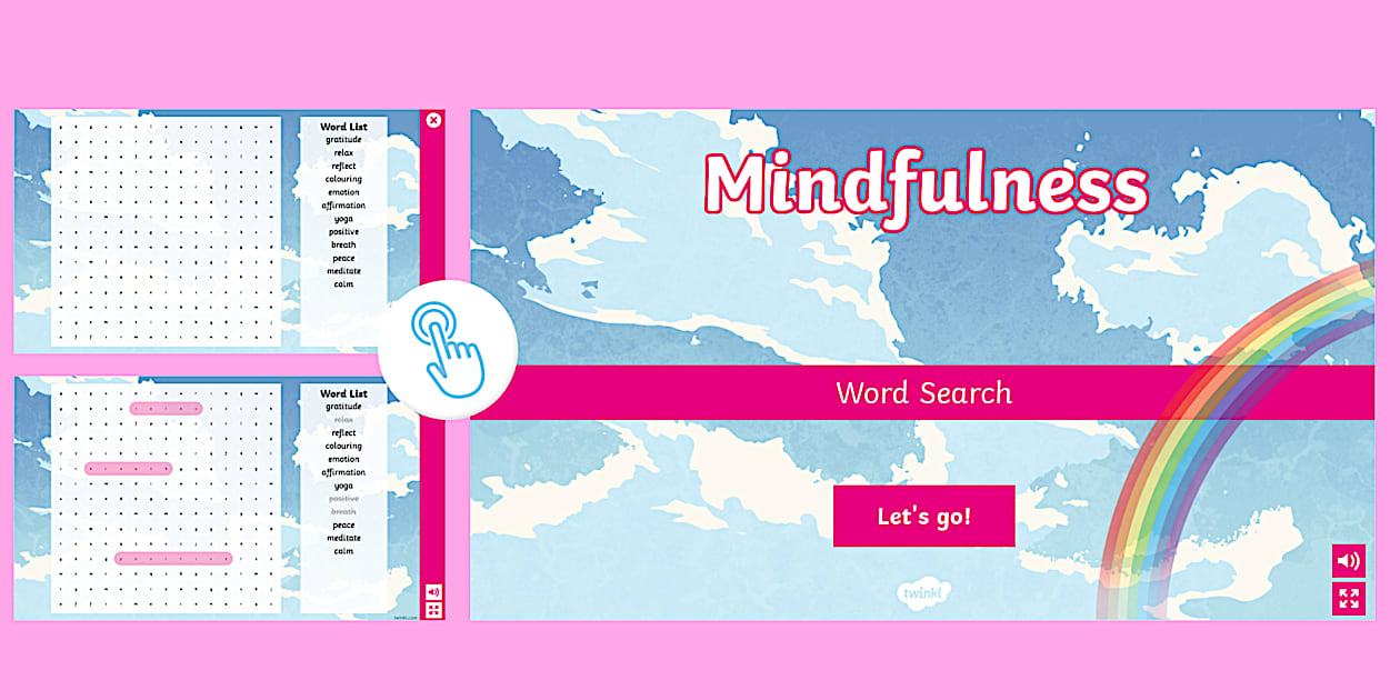 Mindfulness Interactive Word Search (Teacher-Made) - Twinkl