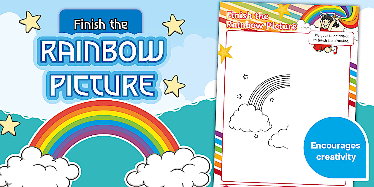 Finish the Rainbow Picture Worksheet