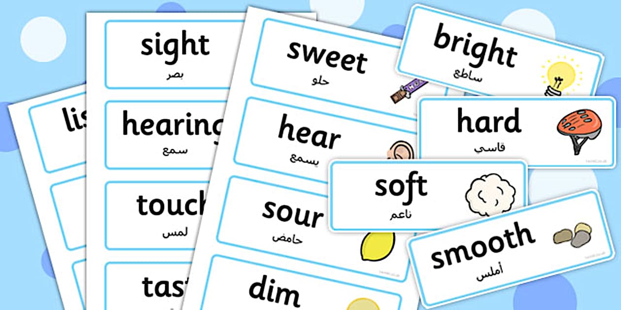 Senses Topic Words Arabic Translation (teacher made)
