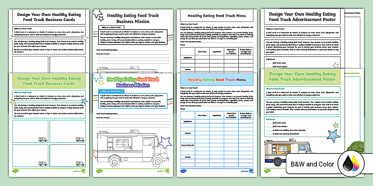 Design Your Own Healthy Eating Food Truck Activity Pack