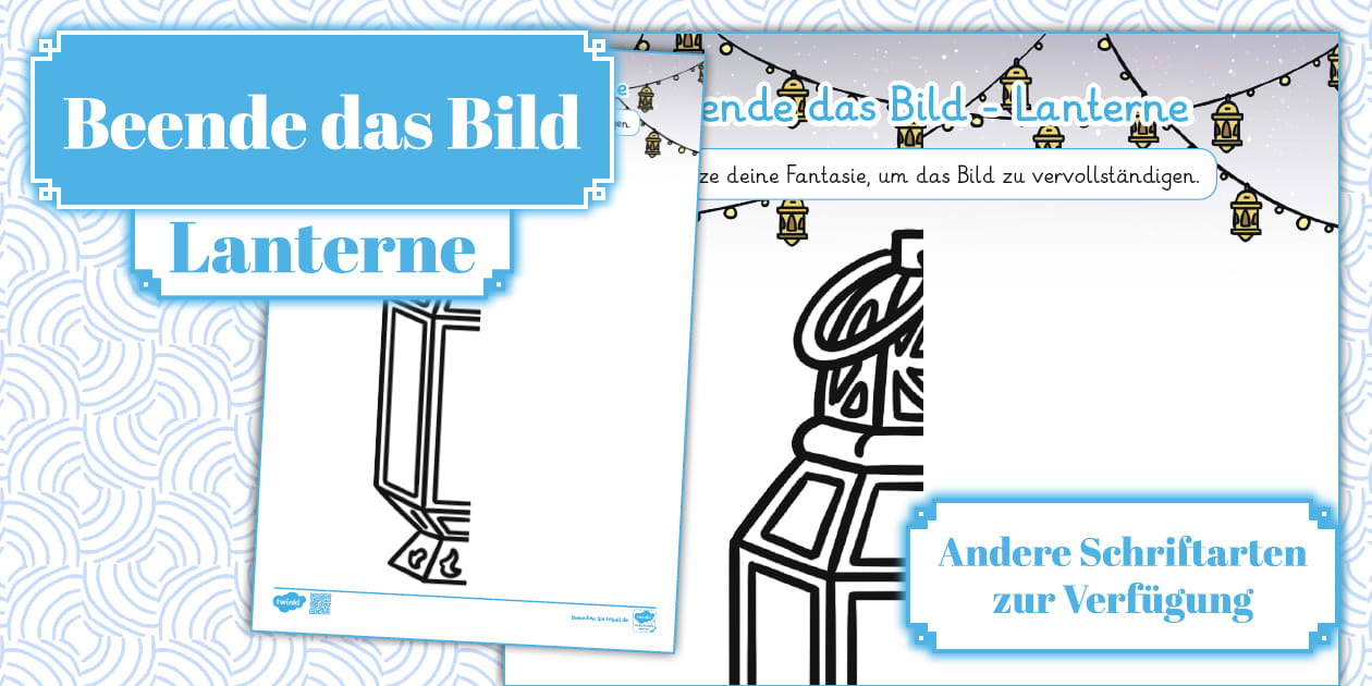 Beende das Bild - Lanterne - Arbeitsblatt