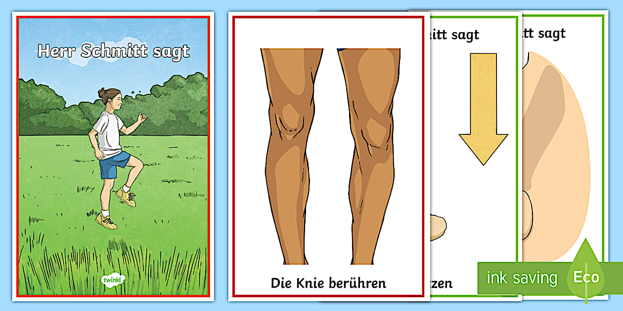 'Herr Schmidt Sagt' Body Parts Game German (teacher made)