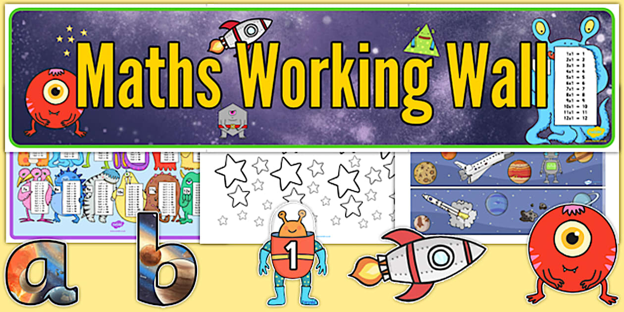 Space Themed Maths Working Wall Pack (teacher made) - Twinkl
