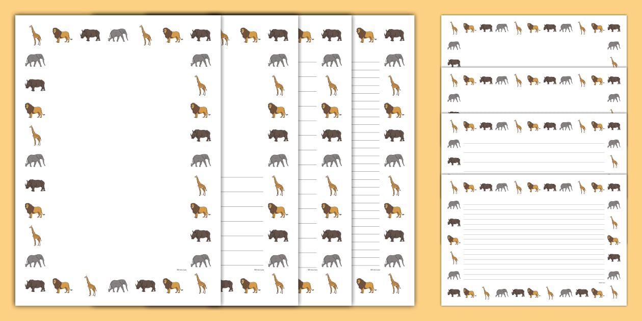 African Animals Page Borders - KS1 - Twinkl