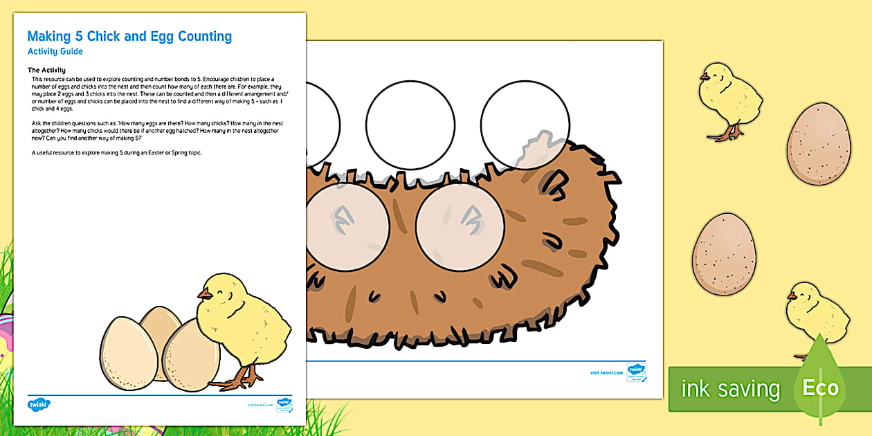 Making 5 Chick and Egg Counting Activity (teacher made)