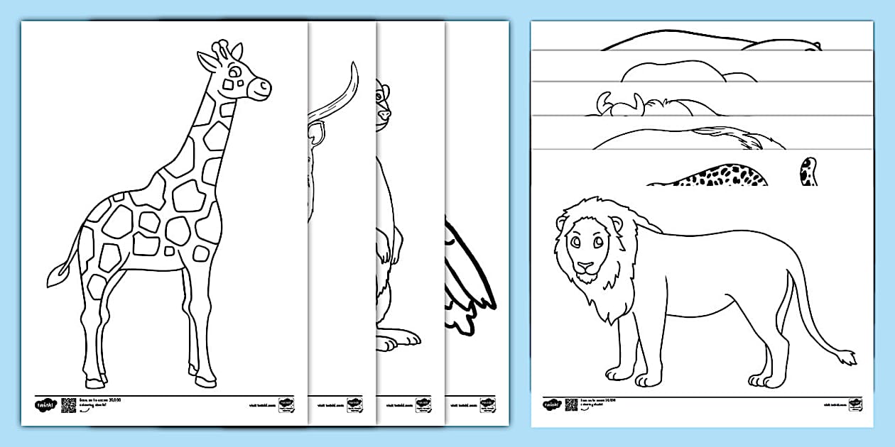 African Animal Coloring Sheets (Teacher-Made) - Twinkl