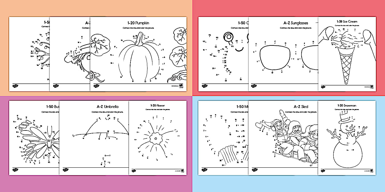 Four Seasons Dot to Dot Activity Pack
