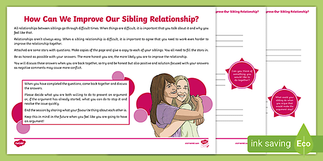 How Can We Improve Our Sibling Relationship? Worksheet