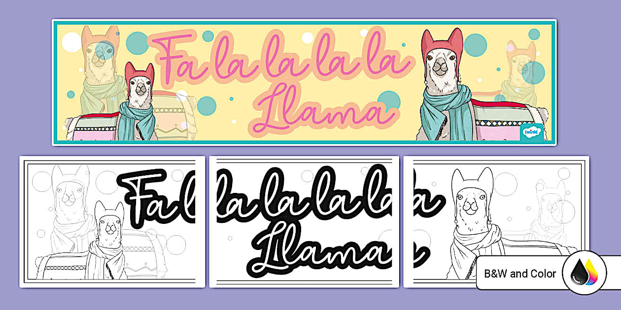 Fa la la la la Llama Banner (Teacher-Made) - Twinkl