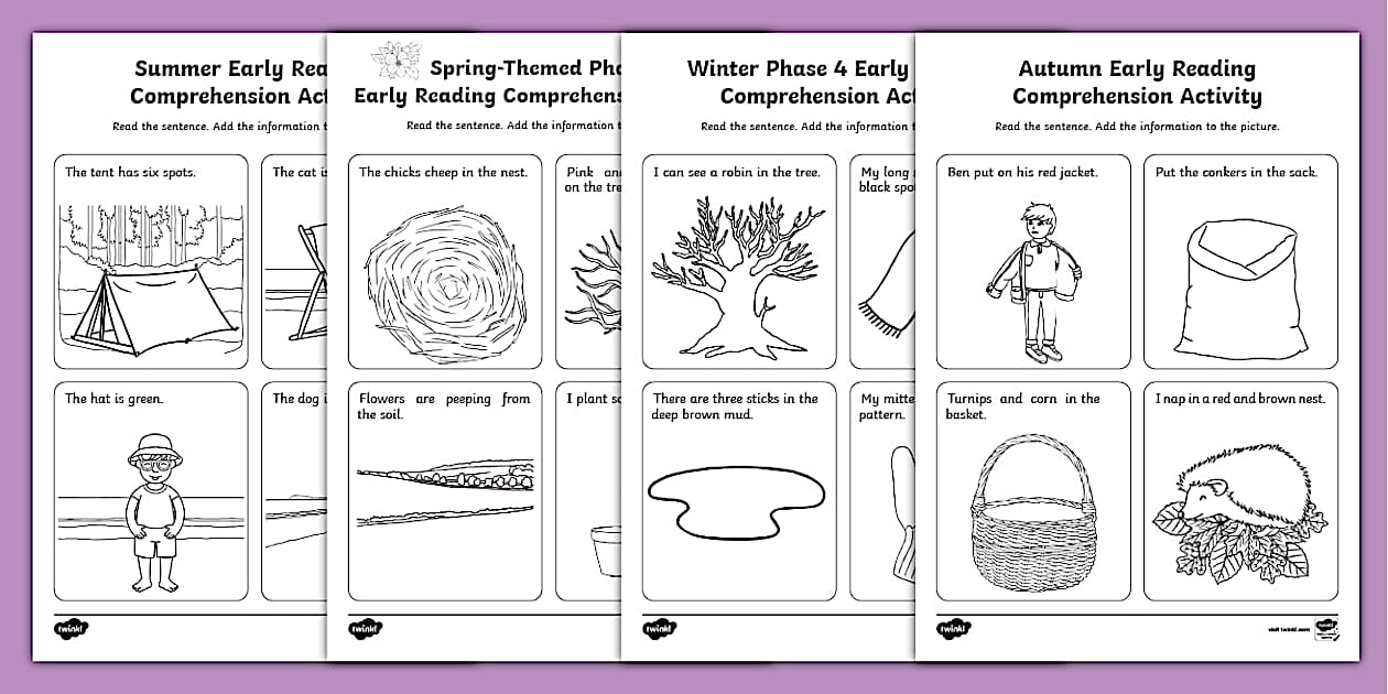 Phase 4 Early Reading Comprehensions: Seasons - Twinkl