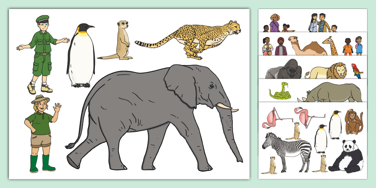 Zoo-Themed Cut-Outs (teacher made) - Twinkl