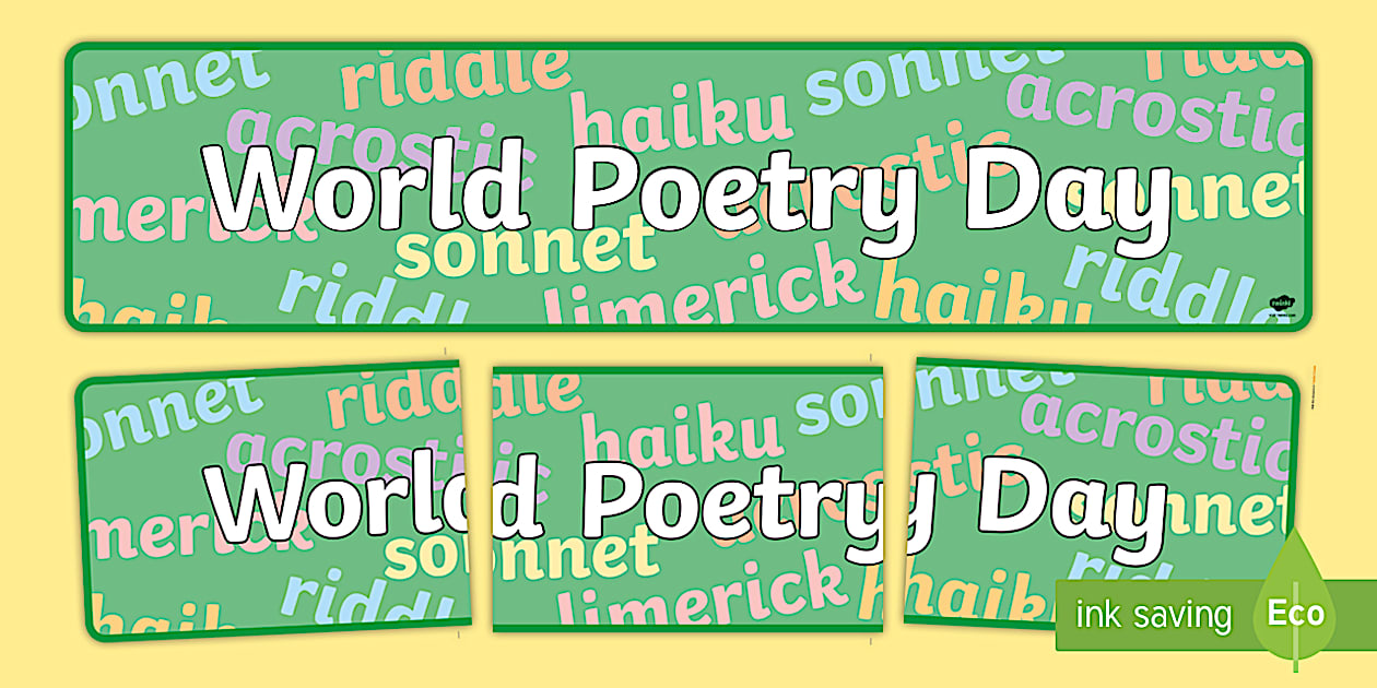 World Poetry Day Display Banner (teacher made) - Twinkl