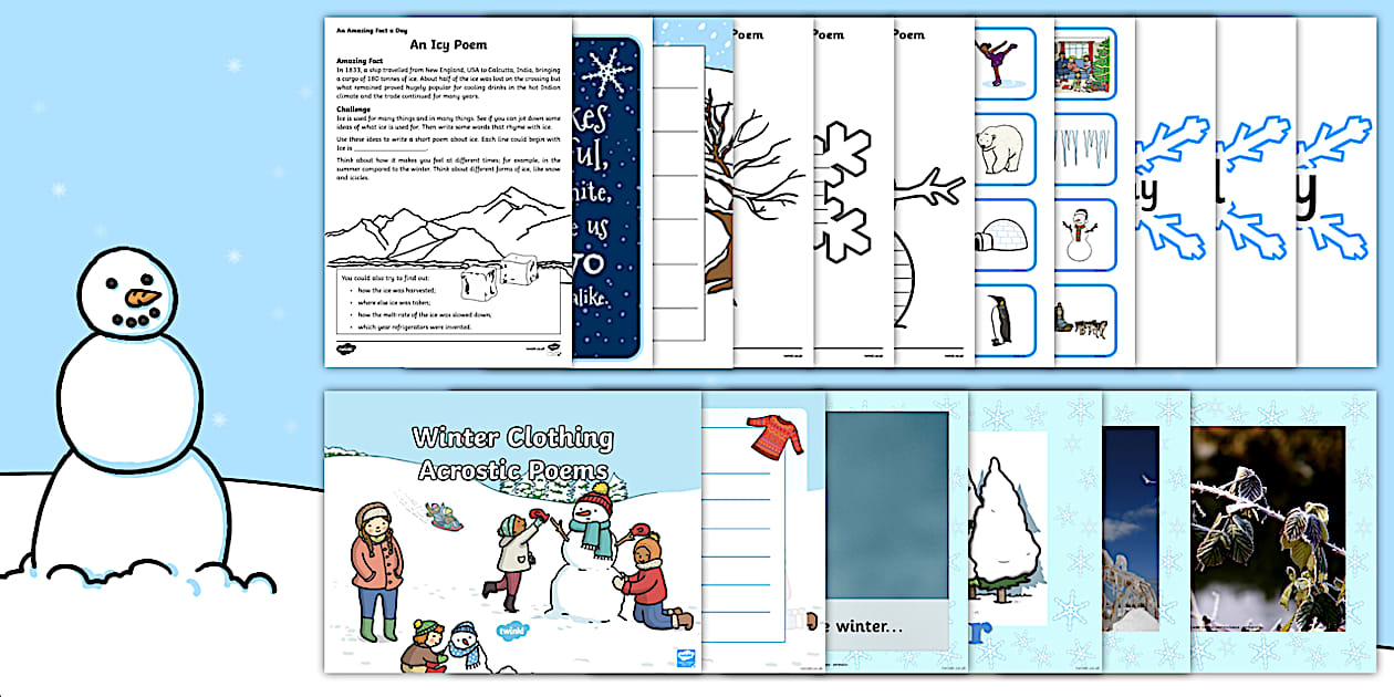 Winter Themed Poem Writing Resource Pack