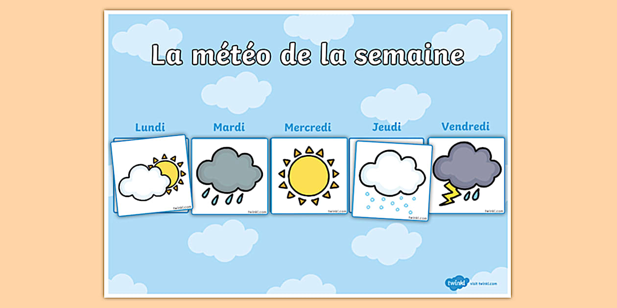 Calendrier d'affichage : La météo de la semaine