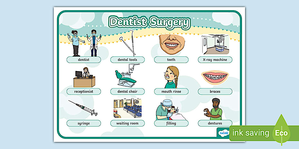 Editable Dentist Surgery Word Mat (teacher made) - Twinkl