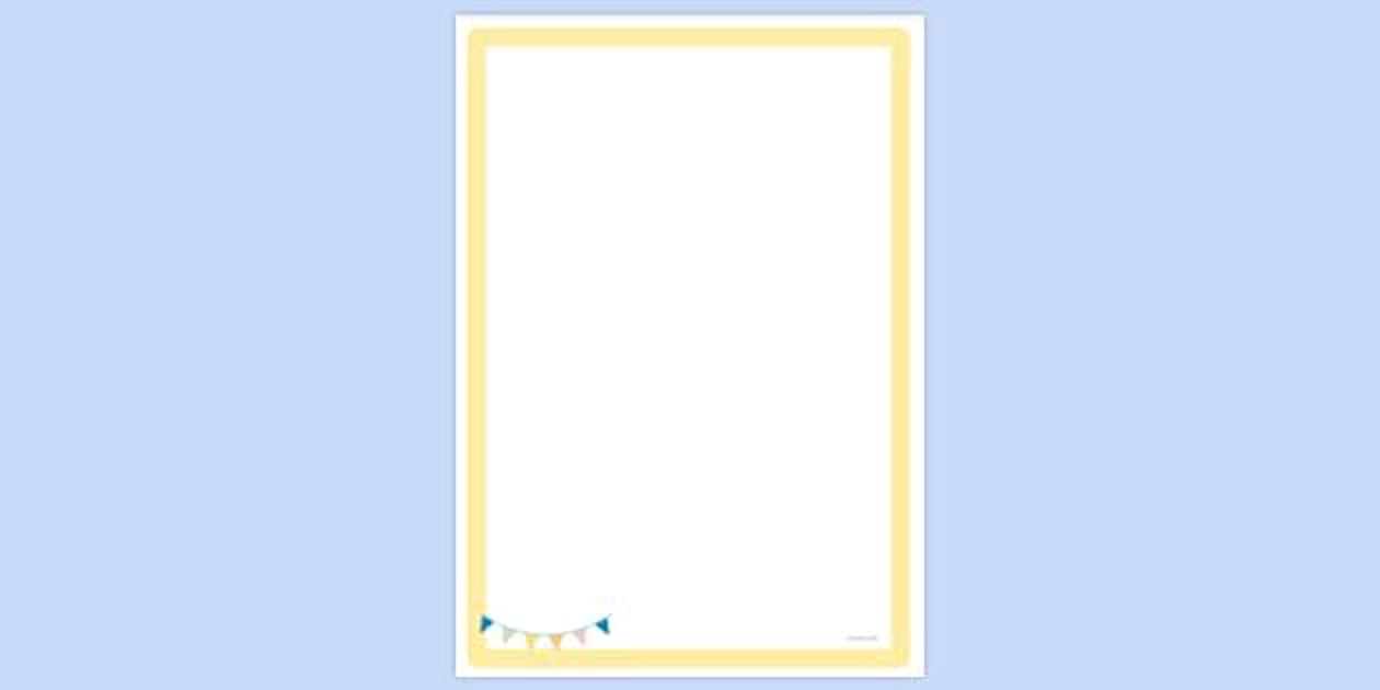 Coloured Bunting Page Border (teacher made) - Twinkl