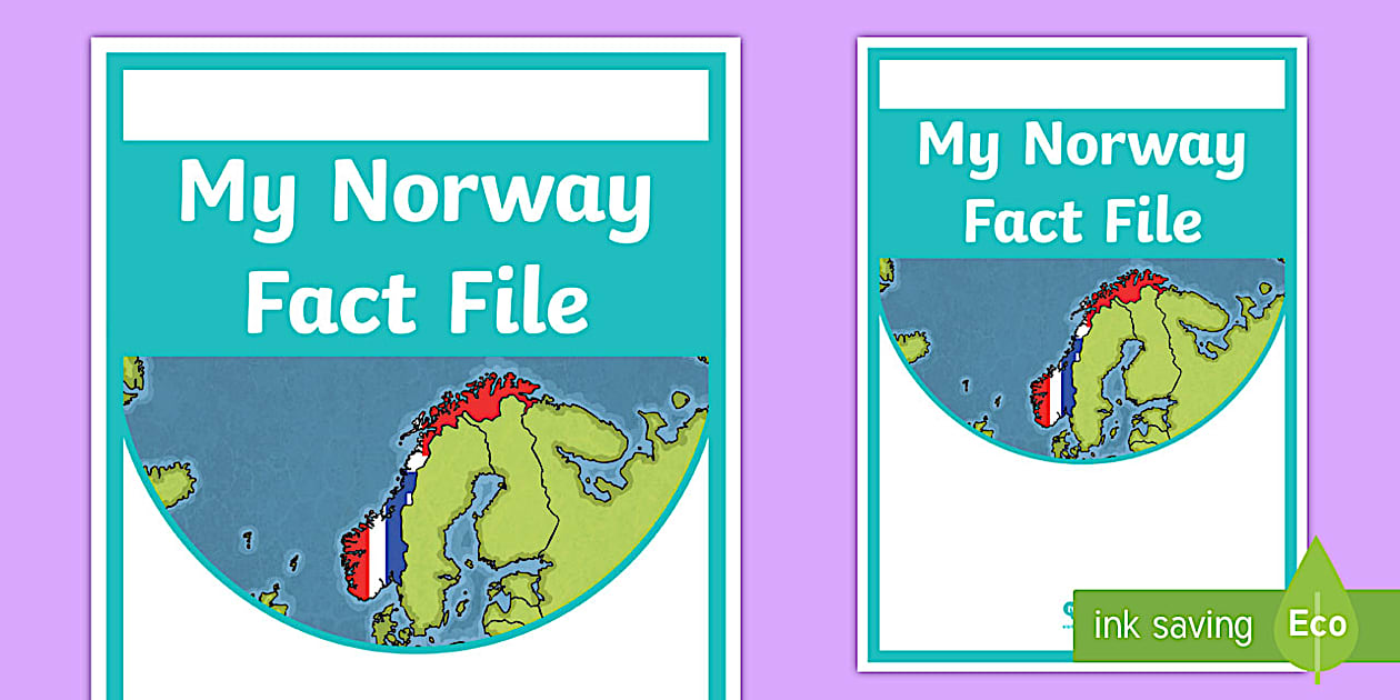 My Norway Fact File Front Cover Writing Template - Twinkl