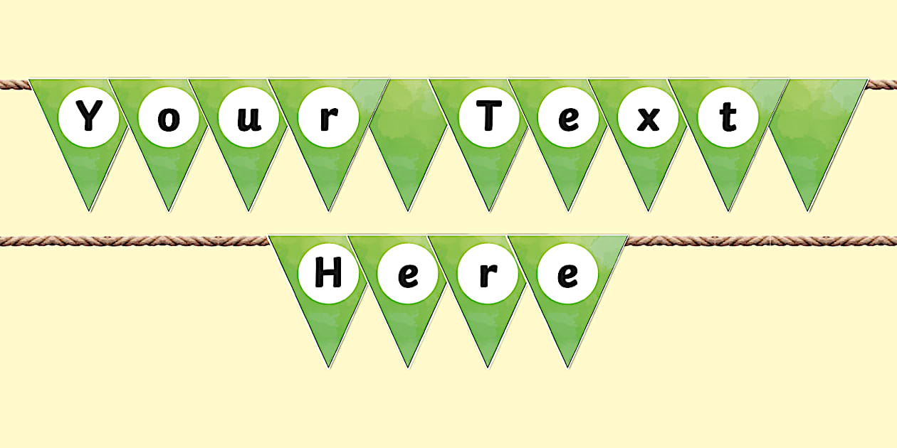 Editable Circle Green Watercolour Bunting (Teacher-Made)