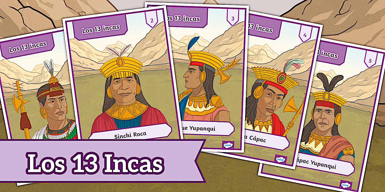Afiches: Imágenes de los 13 incas con sus nombres | Twinkl