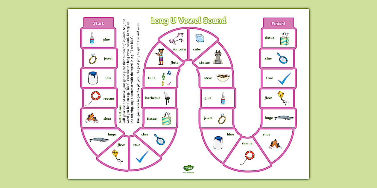 SALT Speech Sounds Long U Board Game (teacher made) - Twinkl