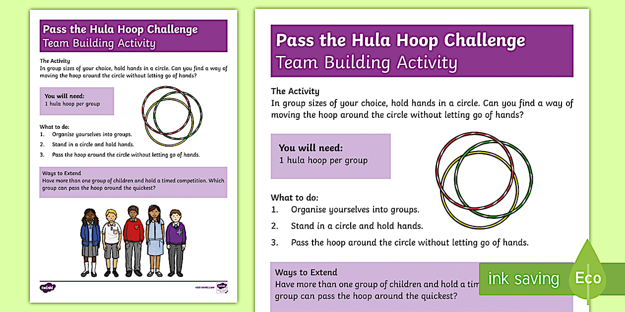 KS1 Pass the Hula Hoop Challenge Activity - Twinkl