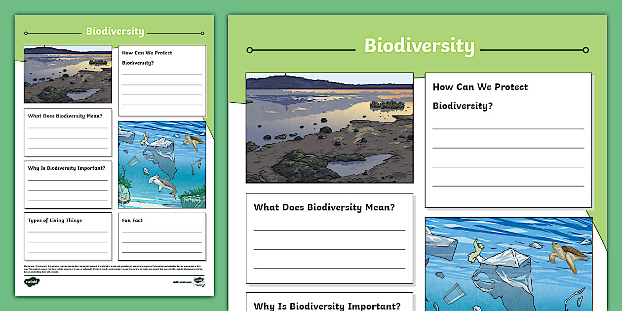 Biodiversity Fact File Template (teacher made) - Twinkl