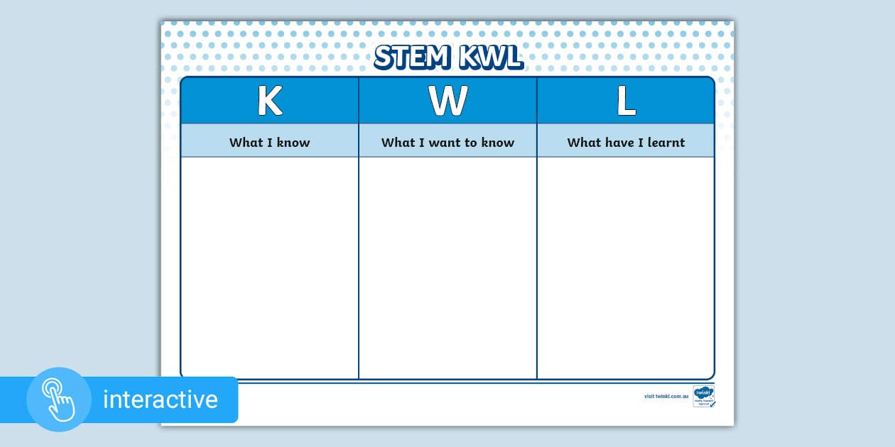 STEM KWL Chart (teacher made) - Twinkl