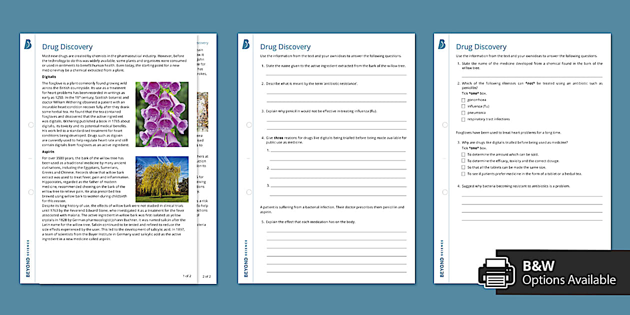 Drug Discovery Reading Comprehension | GCSE Biology | Beyond