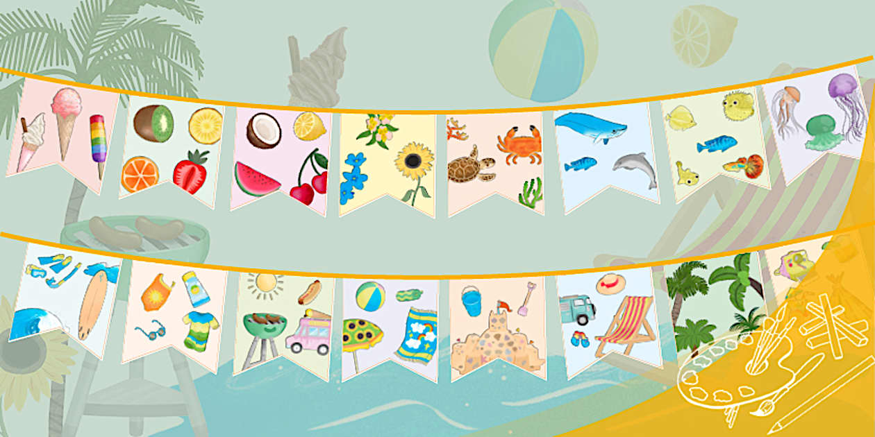 Summer Illustrated Bunting | Twinkl Art Gallery - Twinkl