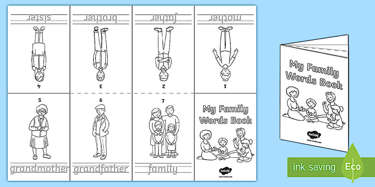 Editable My Family Words Writing Activity Booklet - Twinkl