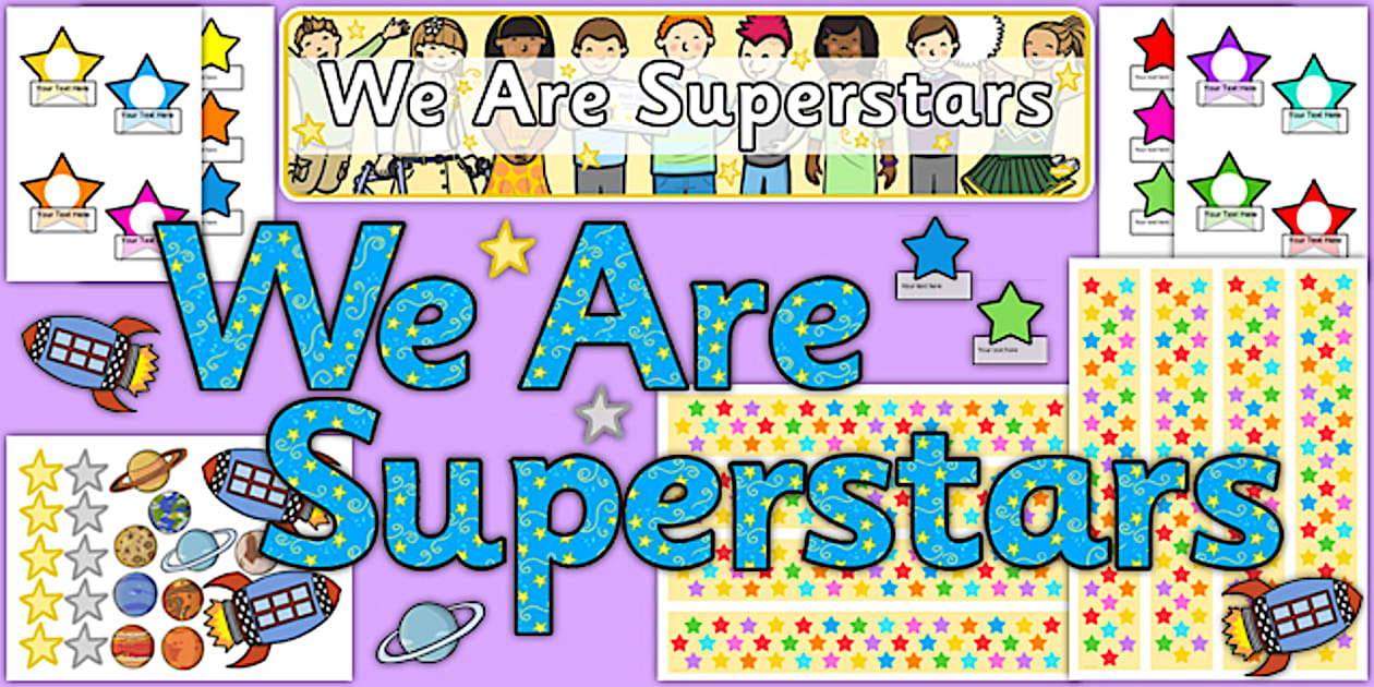 We Are Superstars Ready Made Reward Display Pack - Twinkl