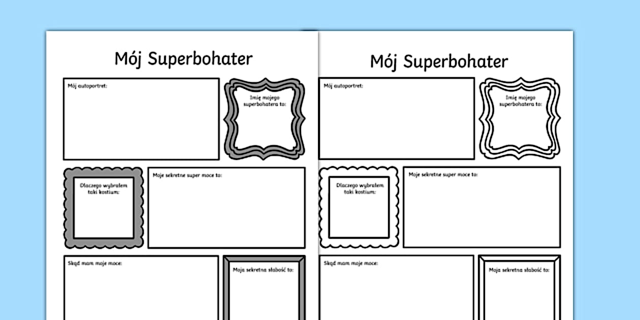 Black and White Superhero Transition Writing Frame Polish