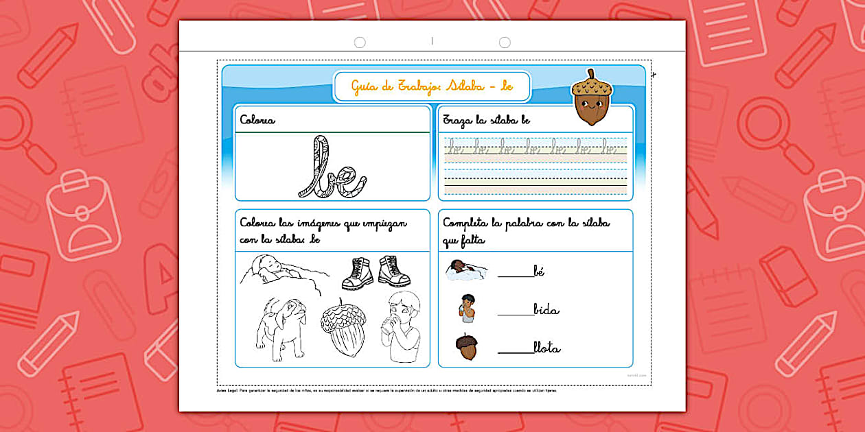Guía de Trabajo: Sílaba - be