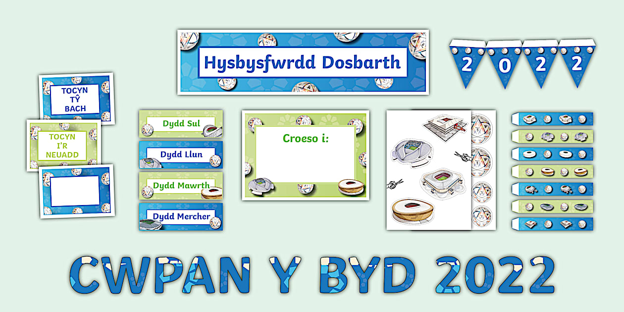 Pecyn Arddangos Dosbarth Cwpan y Byd Dynion 2022 - Twinkl