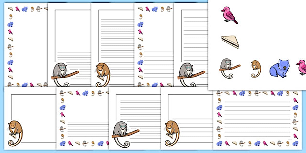 Black and White Page Borders Pack to Support Teaching on Possum Magic