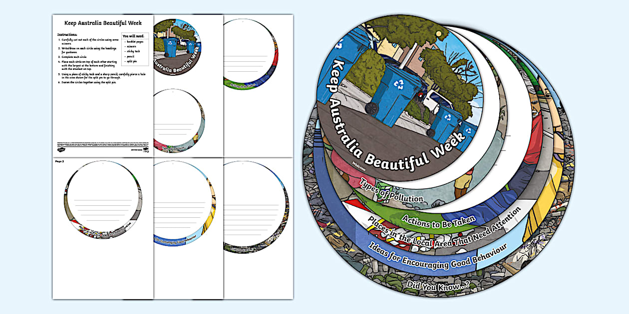 Keep Australia Beautiful Week Circles Booklet - Twinkl