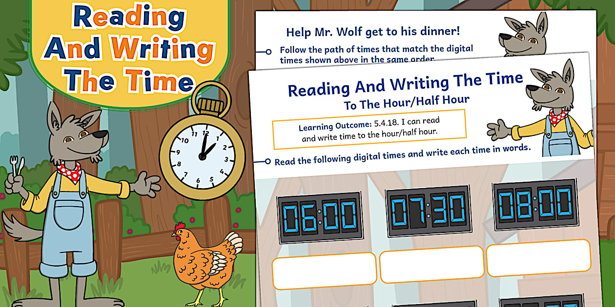 Reading And Writing The Time: To The Hour/Half Hour